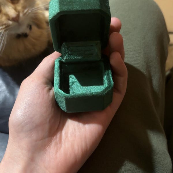 Emerald Color Luxury Handmade Keepsake Velvet Ring Box Single Slot ...