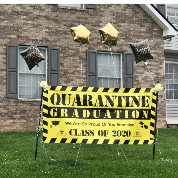 Quarantine Graduation 2020 Vinyl Banner Sign Free Overnight Shipping - Etsy