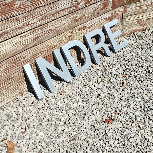 Salvage Building Sign Letters, Solid Aluminum Letters, Blasted Finish ...