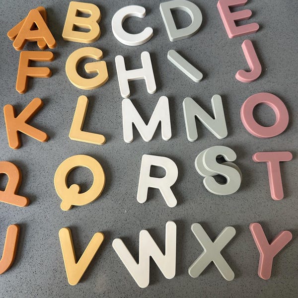 Silicone Neutral Magnetic Letters for Toddler - Non Toxic 26 Piece ...