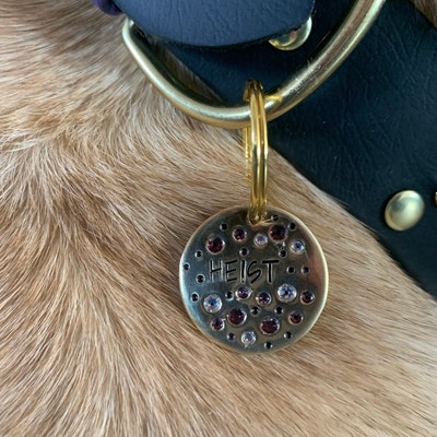 Pet ID Tag Swarovski Butterfly Dog Tag Rhinestone Gems Dog - Etsy