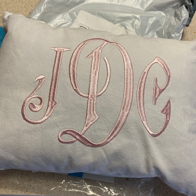 Custom Large Embroidered Monogram Pillow 16 by 12 Great Gift Idea ...