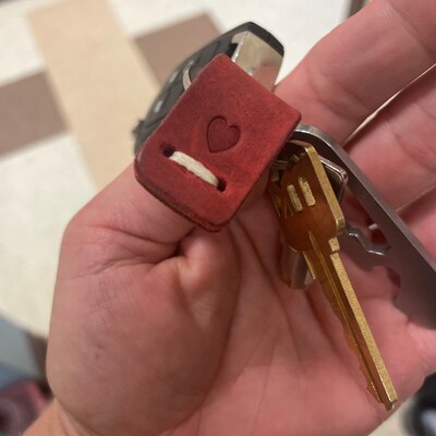 Tiny Personalized Leather Key Holders , Small Minimalist Key Ring , Key ...