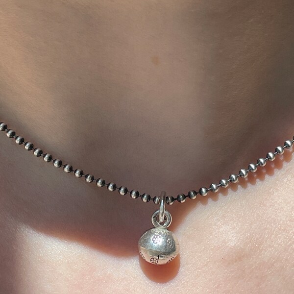 Bell Necklace / Hill Tribe Bell Pendant / Sterling Silver Necklace ...