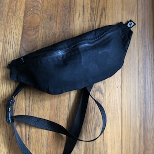 Black Waxed Canvas Sling Bag for Women or Men Men's Bum Bag Black ...