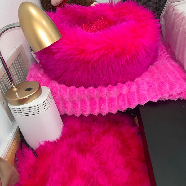 Genuine Natural Amarant Pink Sheepskin Rug Sheepskin Throw Scandinavian ...