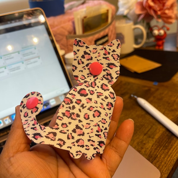 Pussy Cat Key Wrap Fob SVG | Kitty Cat Key Cover Template Keychain Bag ...