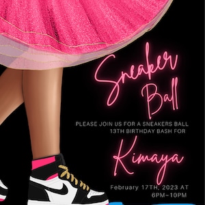 Editable Sneaker Ball Menu Card, Sneaker Gala Dinner and Drinks Menu ...