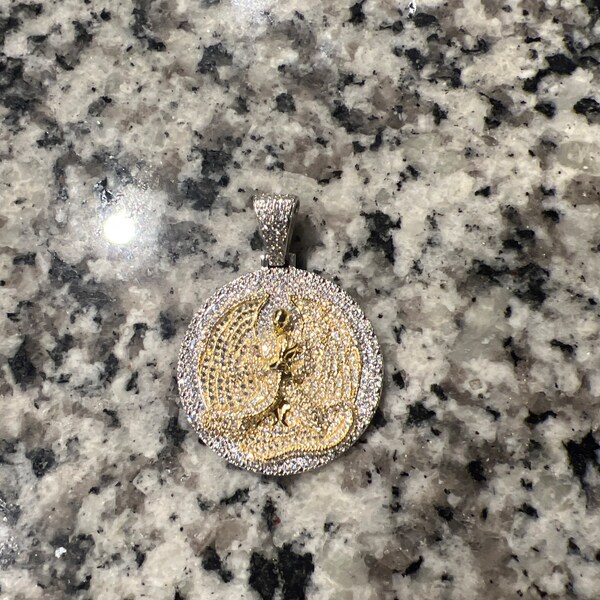 Iced Tupac Euthanasia Medallion Pendant: Sterling Silver, 14k Gold ...