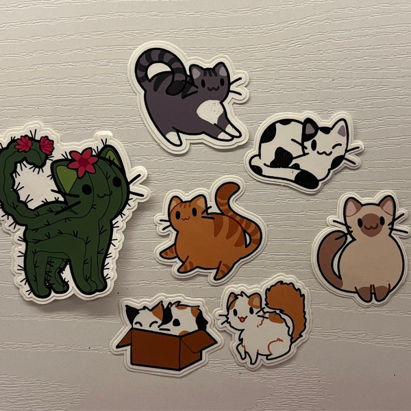 Tabby Cat Sticker Handmade Vinyl / Brown Tabby / Grey Tabby / Orange ...