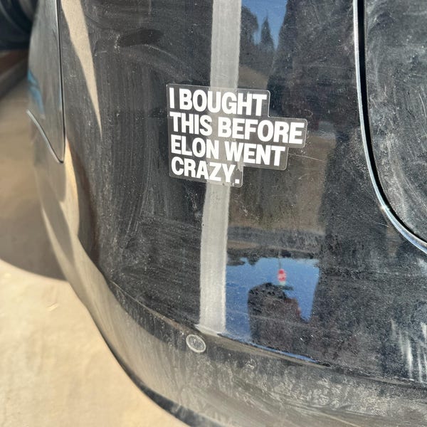 Tesla Owner Bumper Sticker, I Bought This Before ELON WENT CRAZY, Tesla ...