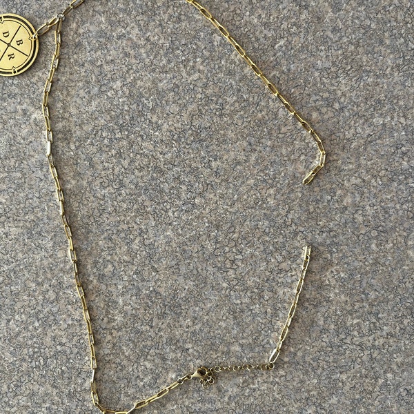 Personalized Compass Necklace: Gold Vermeil Sterling Silver Paperclip ...