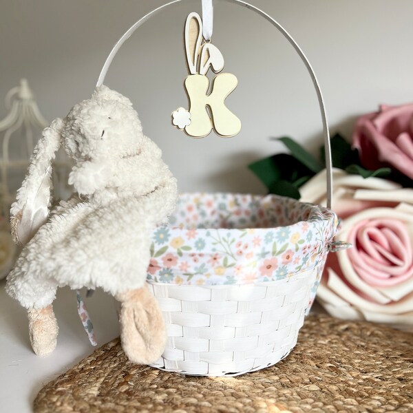 Easter Bunny Ears Letters Tag SVG, Basket Initials Tags, Easter Rabbit ...