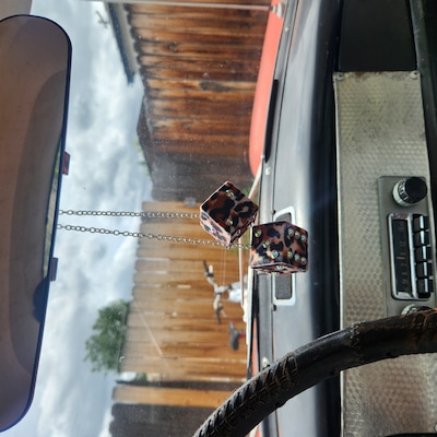 Ice Cube Rear View Mirror Hangers With Hot Pink Sparkle Hearts and ...