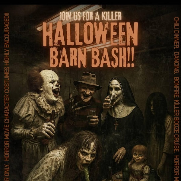 Scary Halloween Invitation Template, Funny Horror Villains Basement ...