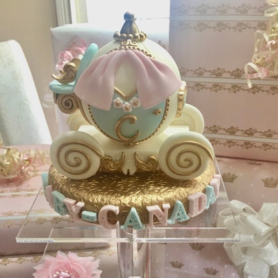 Cinderella Carriage Fondant Cake Topper. Princess Edible Topper ...