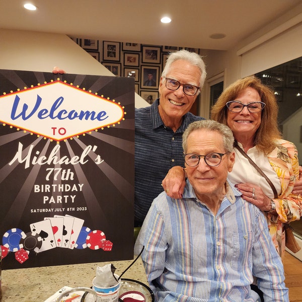 Birthday Las Vegas Editable Welcome Sign - Any Age - Party 16 X 20 ...