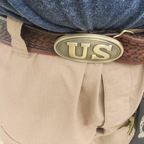 US Civil War Union Army Enlisted Solid Brass Belt Buckle, Antique Style ...