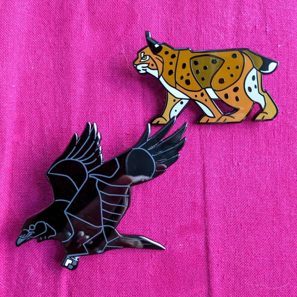 Bobcat Hard Enamel Pin | Bobcat Pin | Animal Pin | Art Deco - Etsy