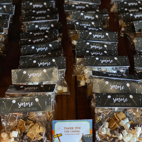 Smores Camping Party Favor Bag Toppers – Backyard Theme Party - Smores ...