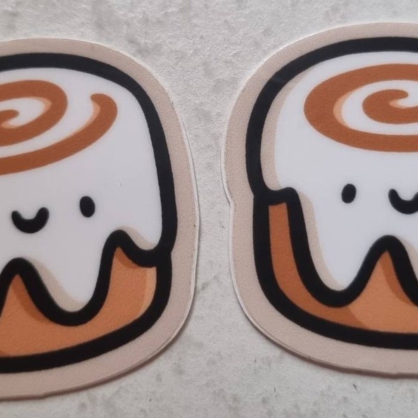 Mini Cinnamon Roll Vinyl Sticker | Waterproof Phone Sticker | Cute ...