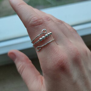 Fidget Thumb Ring 925 Sterling Silver Wire & Balls Hand | Etsy UK