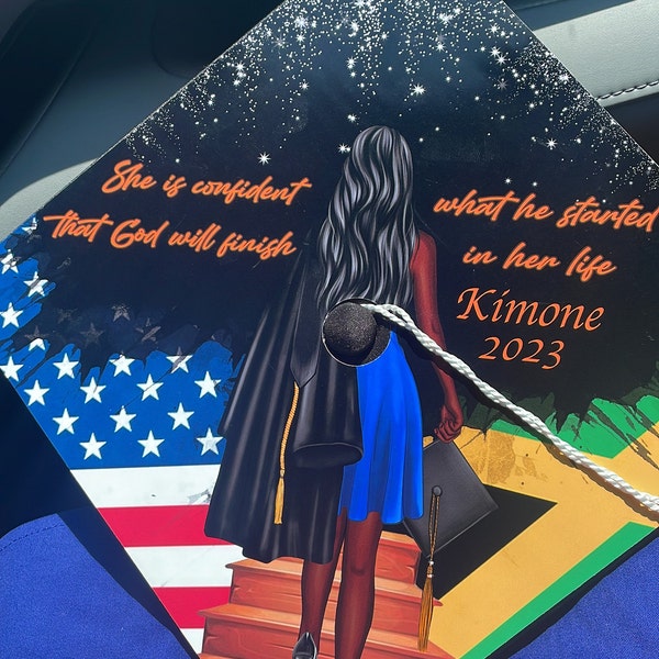 Personalized Africa America Graduation Cap Topper, Custom Country Flag ...