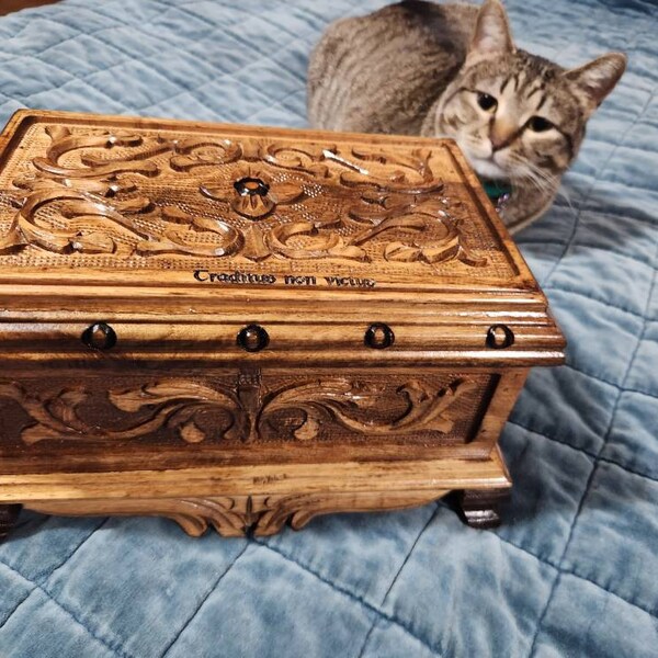 Personalized Wooden Treasure Chest, Secret Lock Wooden Box, Handmade ...
