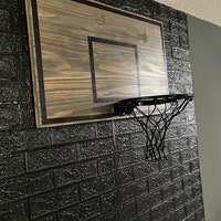 Weathered Gray Indoor Basketball Hoop. Wood Wall Mounted Basketball ...