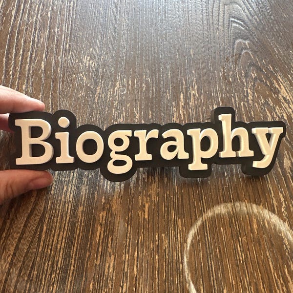 Biography Bookshelf Peek Out Sign - Bookshelf Decoration - Library Book ...