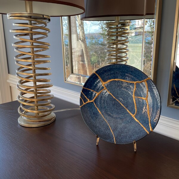 Large Kintsugi Plate - Real Kintsugi - Kintsugi Bowl - Kintsugi Pottery ...