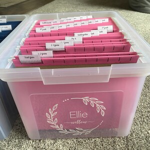 KIDS Vinyl Name Decal Milestone Tote Decal File Box Decal - Etsy