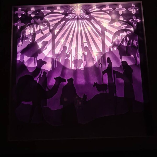 The Nativity, Religious, Christian Christmas Papercutting 3d Shadowbox ...