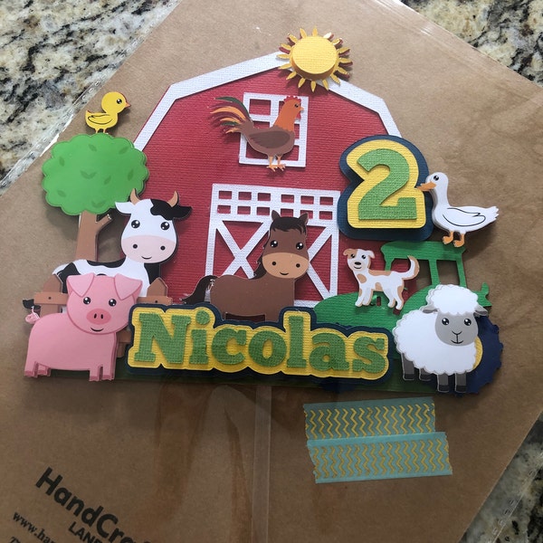 Farm Cake Topper | Old Mcdonald Farm Cake Topper | Farm Themed Party ...