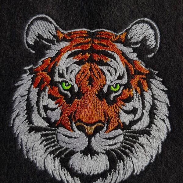 Majestic Bengal Tiger Embroidery Design - Regal Feline Gaze PES File ...