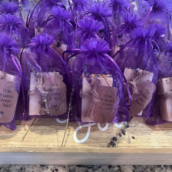 Lavender Soap Bridal Shower Favors: Rustic Twine, Personalized Tag (set ...