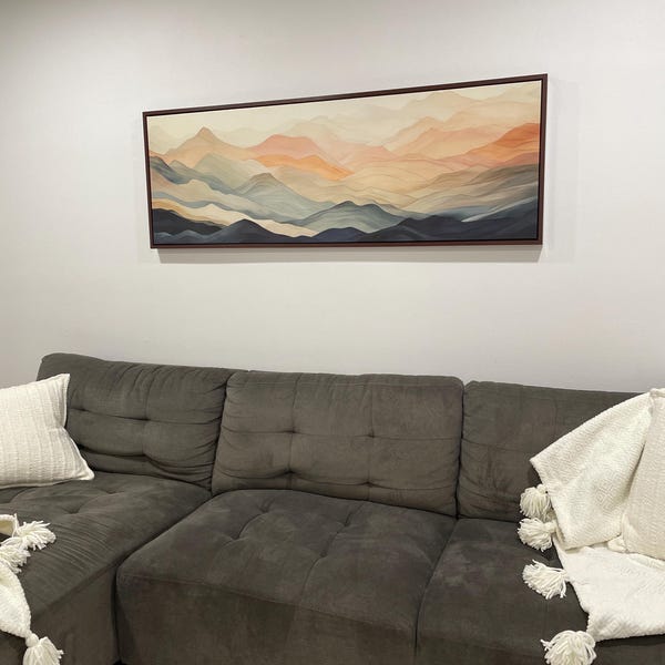 Yellow Abstract Canvas Print | Minimal Modern Wall Art | Large ...