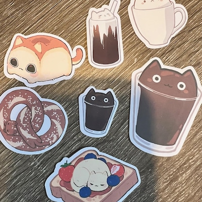 Bread Cat Sticker Set Cute Cat Sticker Waterproof Durable Stickers ...