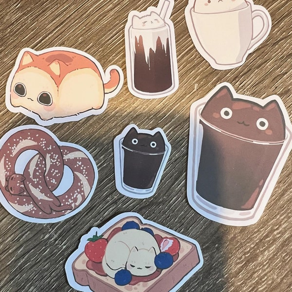 Bread Cat Sticker Set | Cute Cat Sticker Waterproof Durable Stickers ...