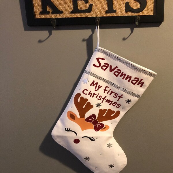 First Christmas Stocking, Baby Girls First Christmas Stocking, First ...
