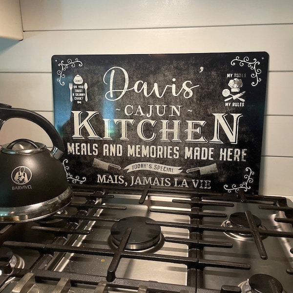 Personalized Black Rustic Kitchen Metal Sign 16 X 24 - Etsy
