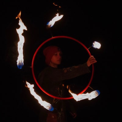 Holographic Taped Synergy Firehoop With Removable screw-in Wicks ...