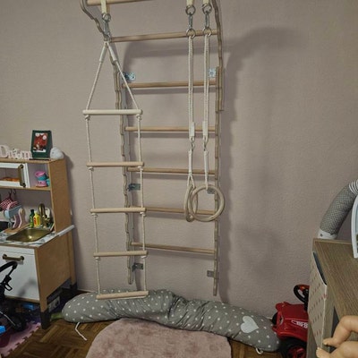 MAMOI® Swedish Ladder, Wooden Gorilla Gym for Kids, Indoor Baby ...