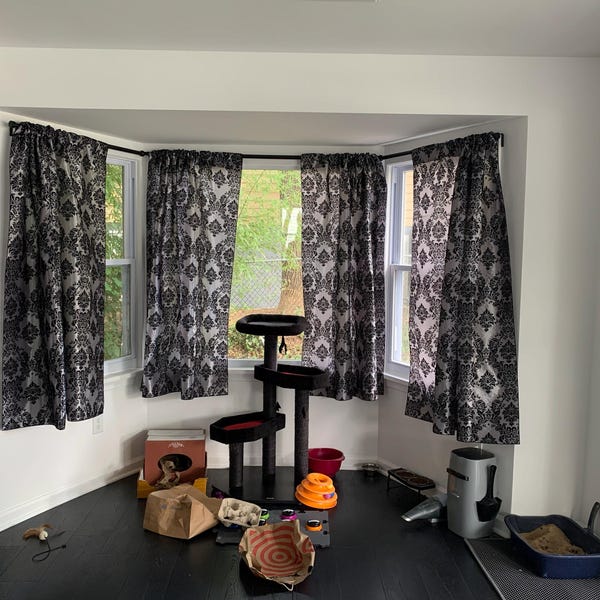 Lovemyfabric Taffeta Flocking Damask Print Window Curtain Panel/stage ...