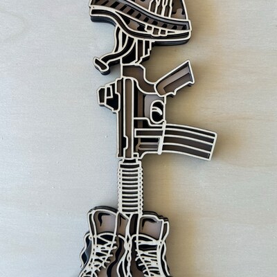 3D Military SVG DXF 4 Layer Army Svg 3D Shadow Box Svg Layered Mandala ...