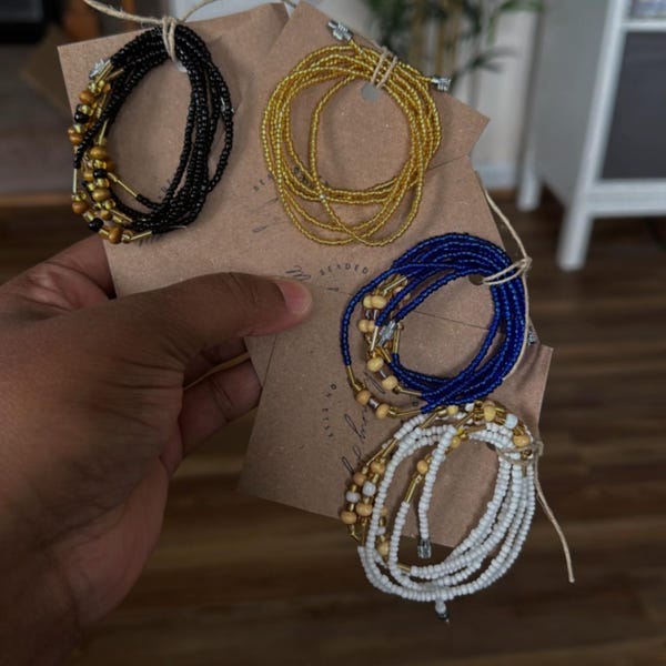 Mahogany Majesty Waist Beads Set of 3 Waist Beads With Clasp Weight ...