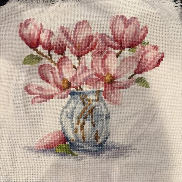 Blue Roof English Cottage Cross Stitch Pattern Cosy House With Rose ...