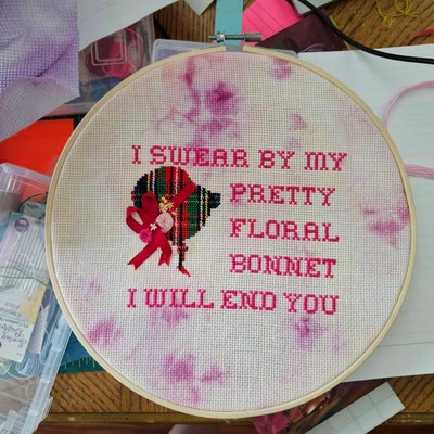 Pretty Floral Bonnet Firefly Cross Stitch Pattern - Etsy