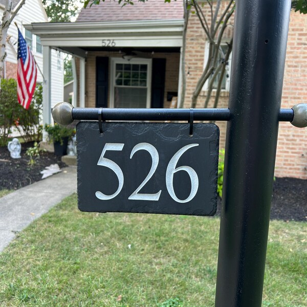 HANGING House Numbers Mailbox Lamppost (carved Stone ) Address Plaque ...