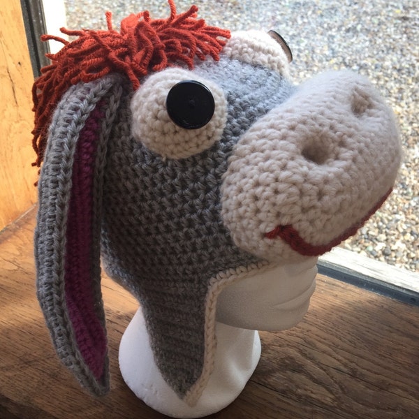 CROCHET PATTERN - Donkey Hat for Baby, Toddler, Child, Teen, Adult ...